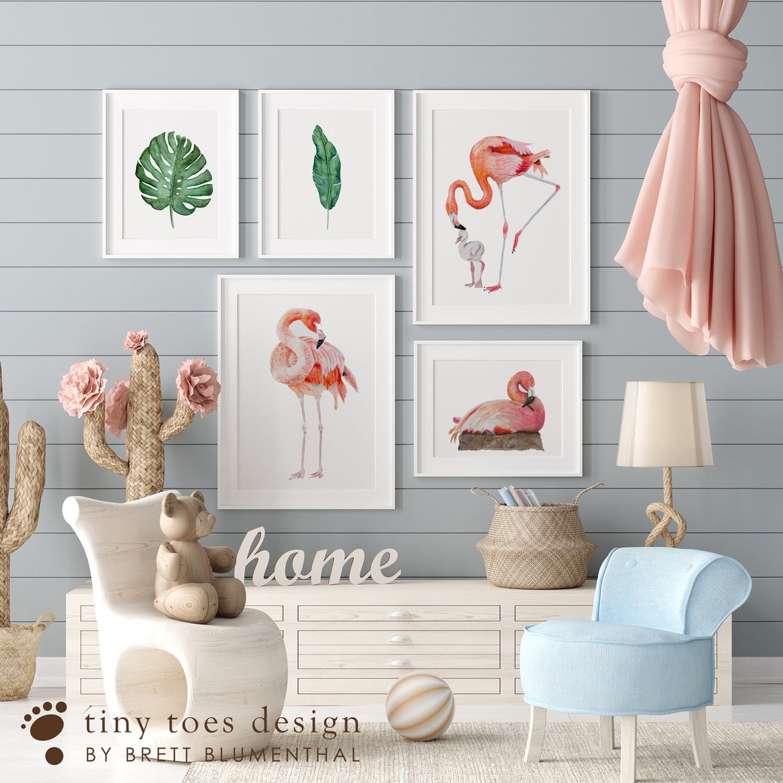 Flamingo Watercolor Flamingo Nursery Decor Pink Flamingo - Etsy