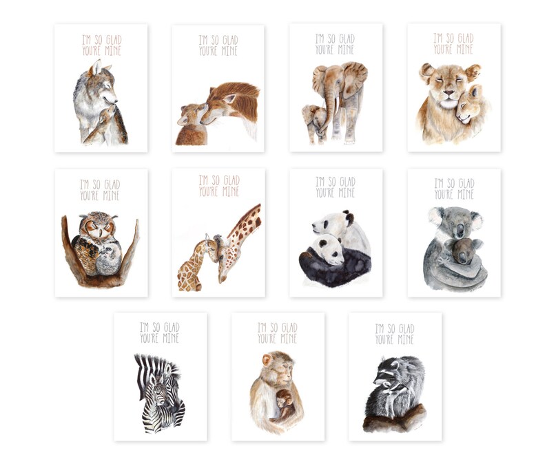 Mother's Day Card Animal Mom Card Cat Mom Card for Mom | Etsy