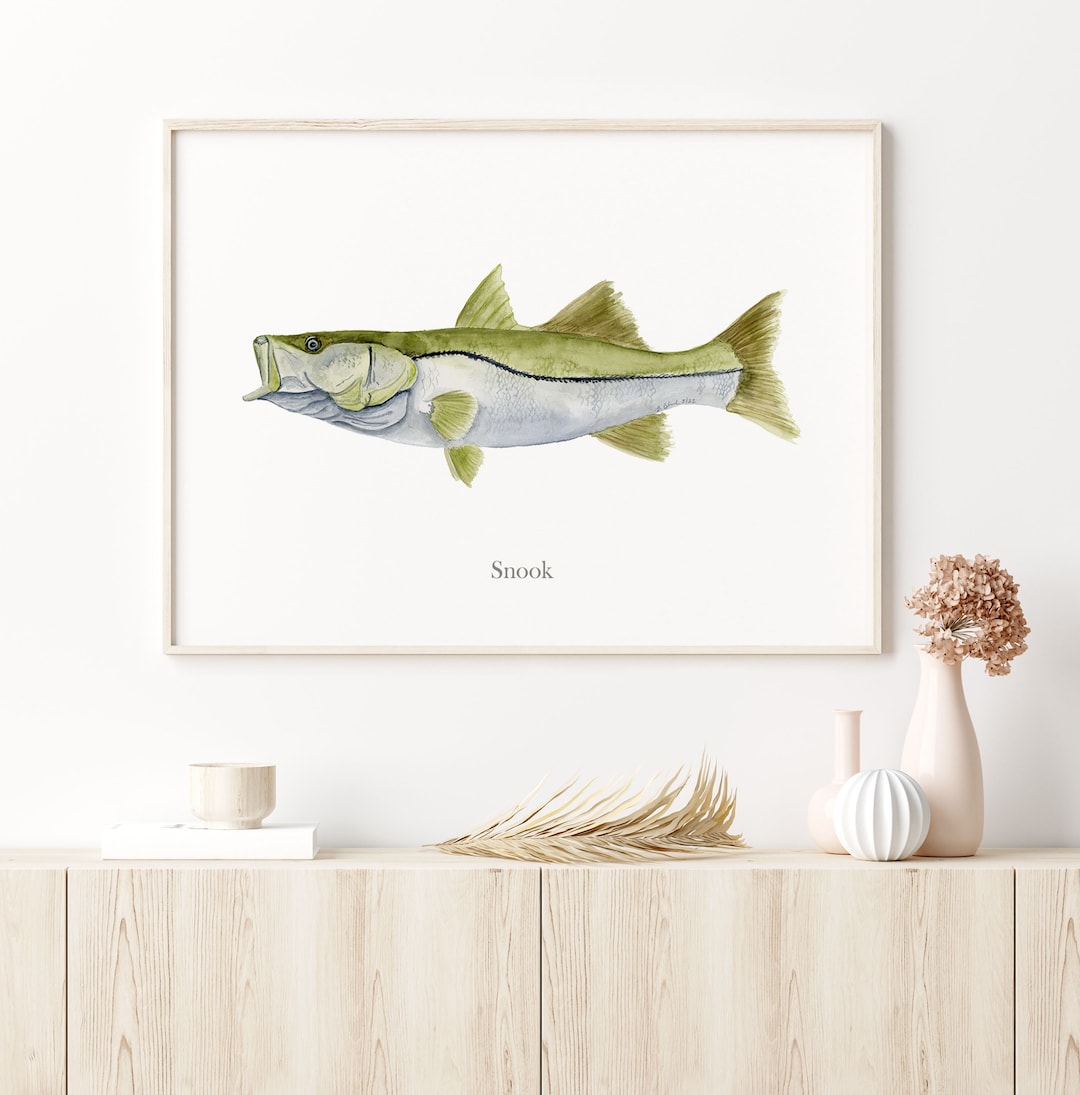 Snook Watercolor, Fish Painting, Snook Art Print, Snook Fish Decor ...
