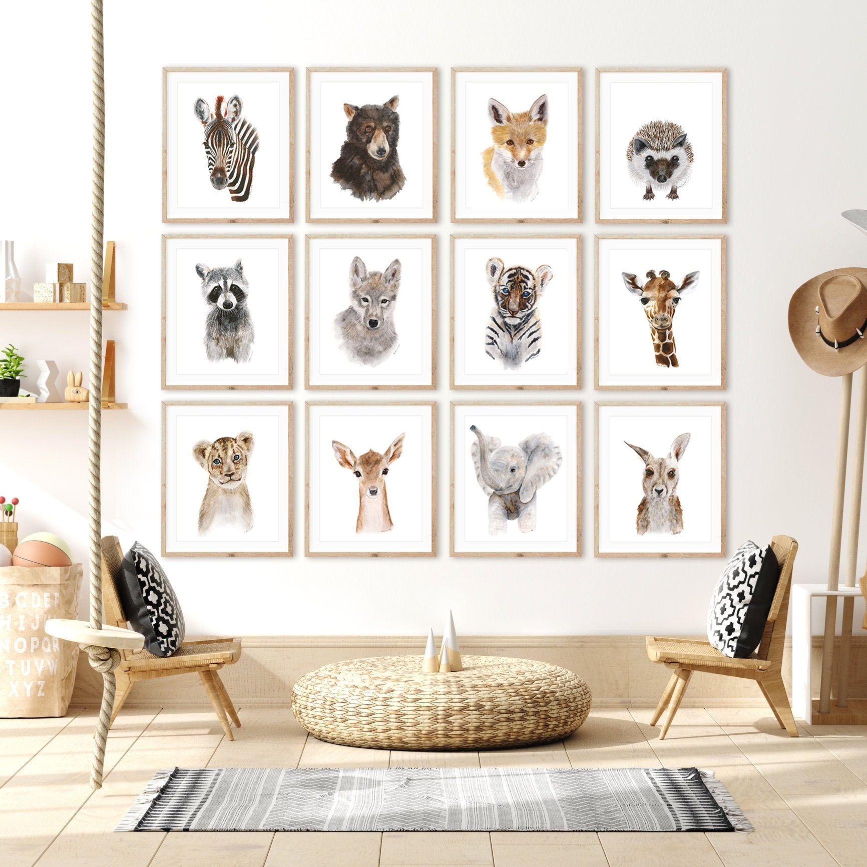 Baby Animal Print Collection Set of 12 Prints Animal Prints | Etsy