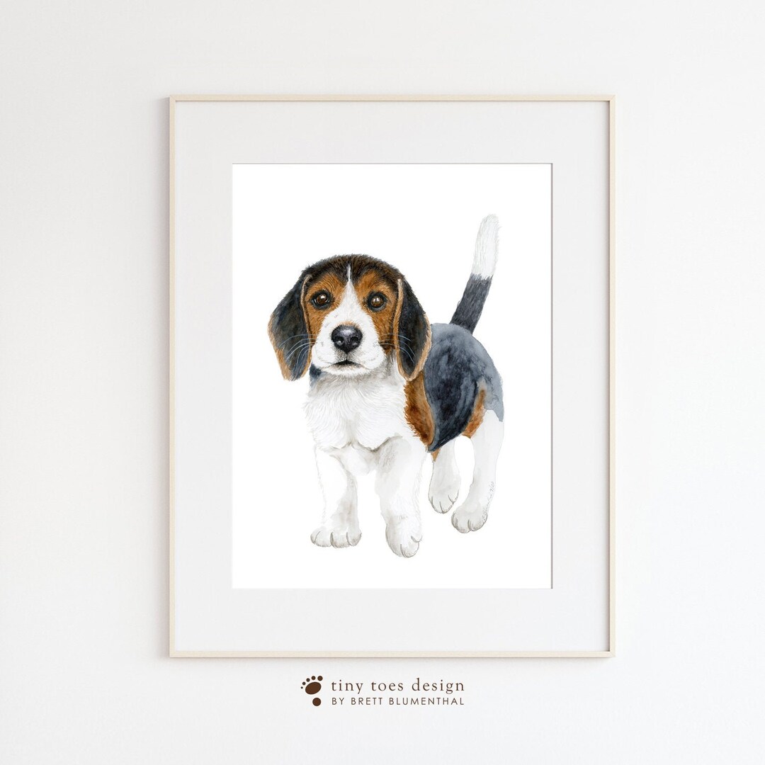 Beagle Puppy Print Dog Nursery Print Puppy Portrait Puppy - Etsy