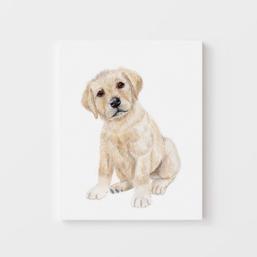 Yellow Lab Watercolor Nursery Art | Adorable Puppy Print for Kids ...