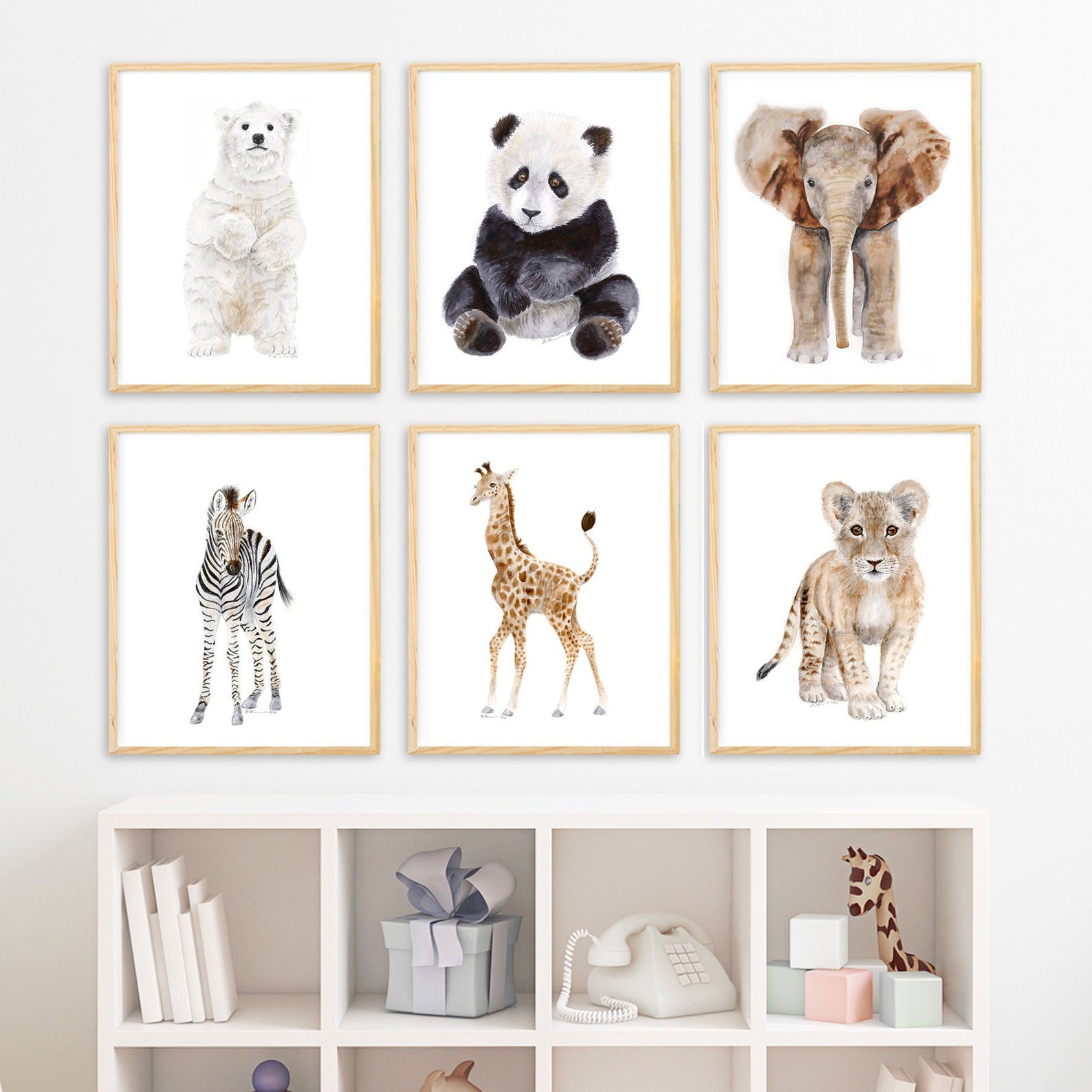 Nursery Decor, Animal Nursery Prints, Zoo Animal Wall Art, Baby Animal ...
