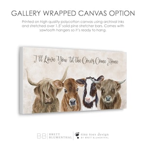 Cow Nursery Decor, Panoramic Wall Art, I'll Love You 'til the Cows Come ...