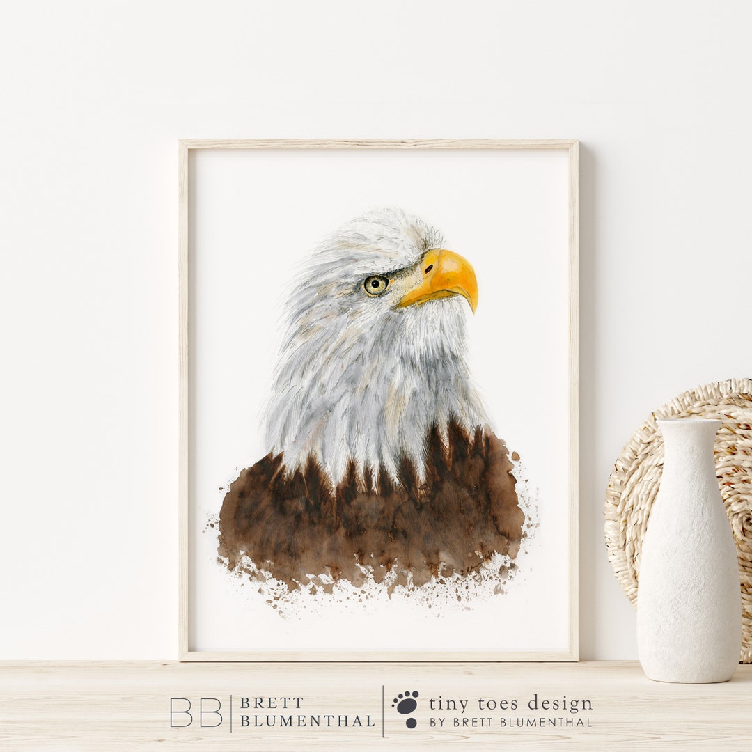 Eagle Print, Patriotic Decor, Military Nursery Art, American Bald Eagle ...