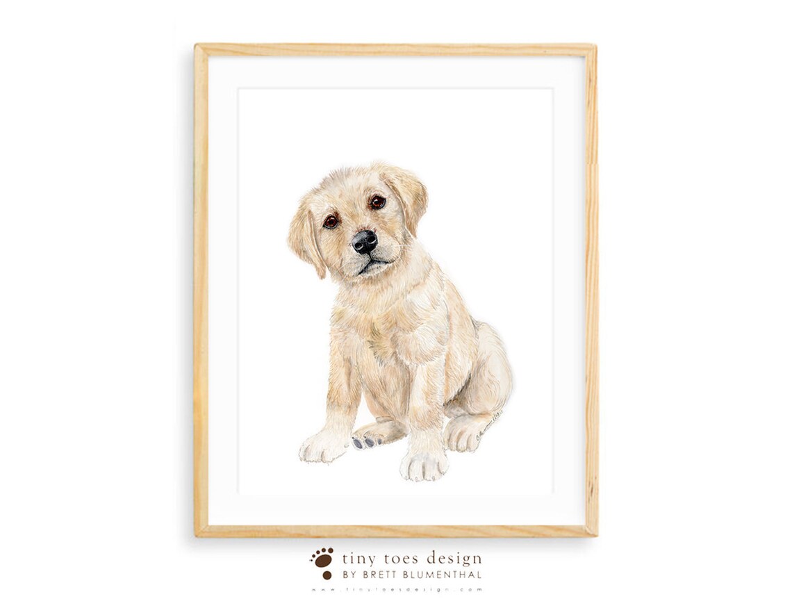 Yellow Lab Puppy Nursery Print Yellow Labrador Print - Etsy