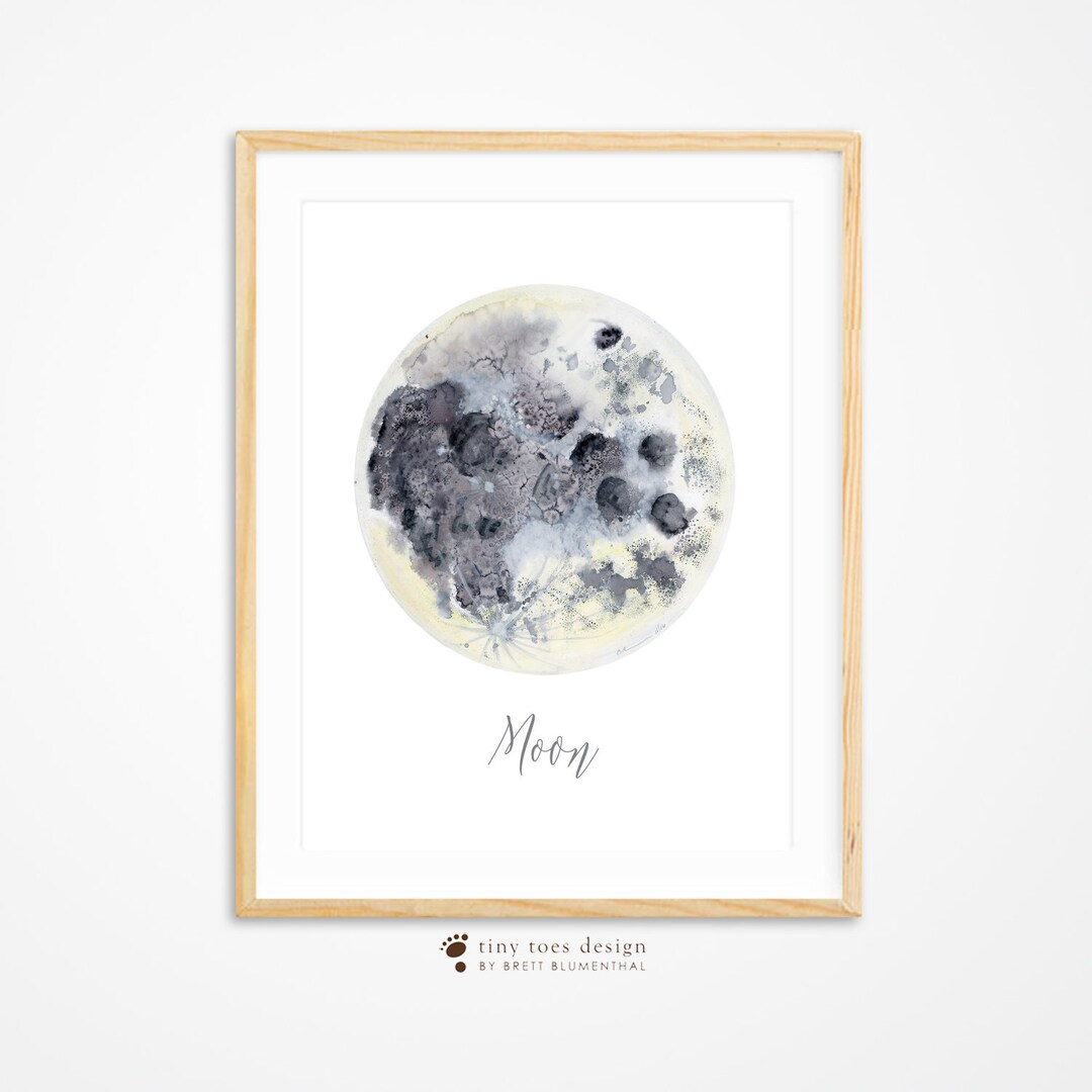Astronomy Art Moon Wall Art Space Nursery Decor Full Moon - Etsy