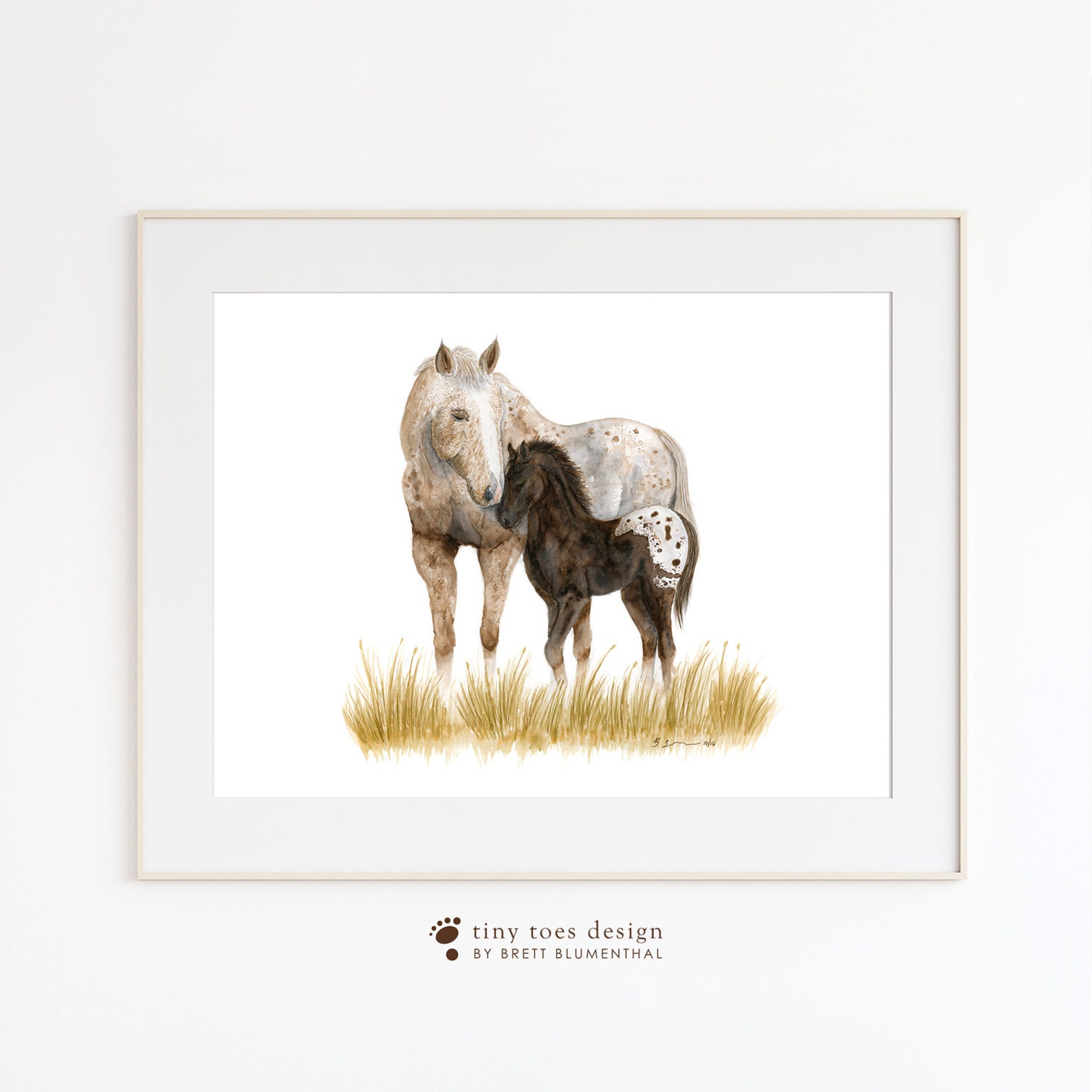 Appaloosa Horses Print, Mom and Baby Horse Art, Horse Watercolor, Mare ...