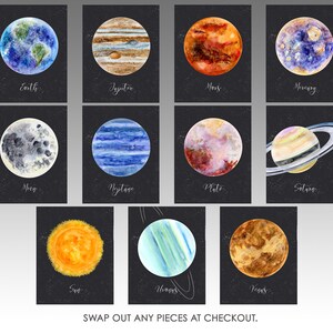 Solar System Print Set, Planet Posters, Space Nursery Art, Planet ...