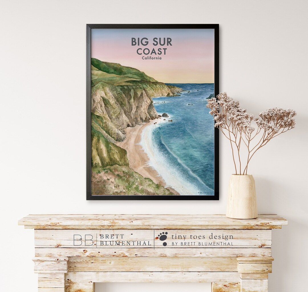 Big Sur Poster - California Art Print - West Coast Wall Decor - Pacific ...