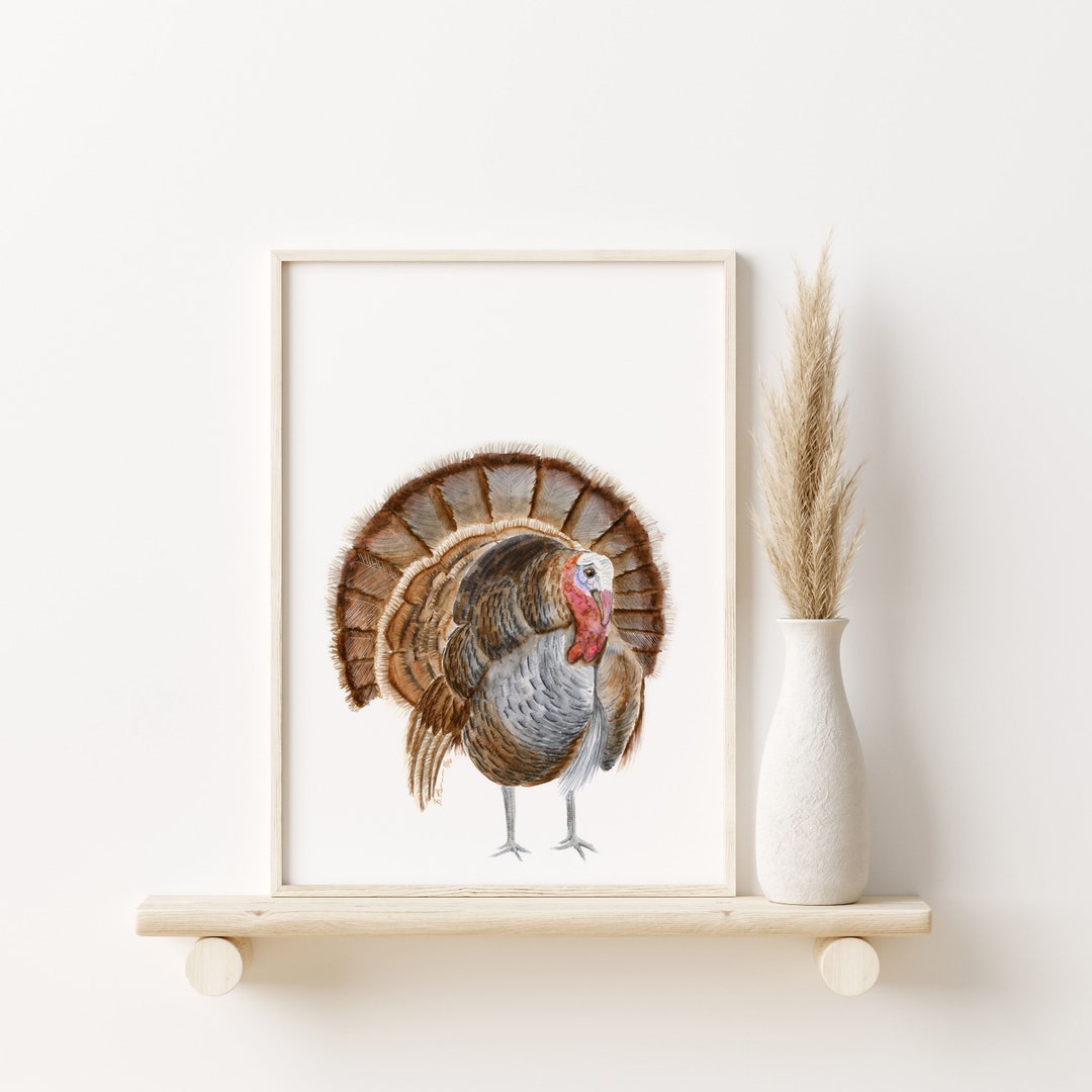 Turkey Painting - Thanksgiving Art Print - Kitchen Decor - Bird ...