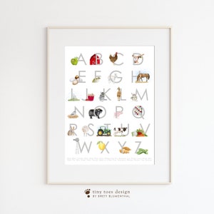 Farm Nursery Decor, Alphabet Number Prints, Educational Posters, Farm ...