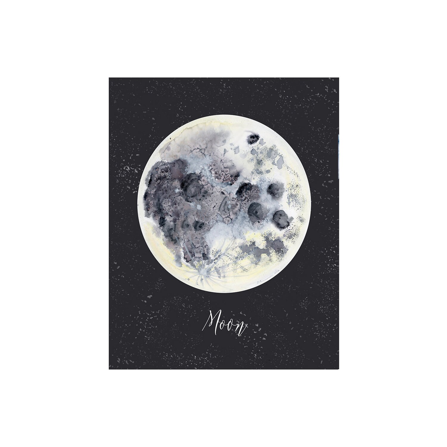 Full Moon Poster Art Lunar Moon Print La Luna Moon | Etsy