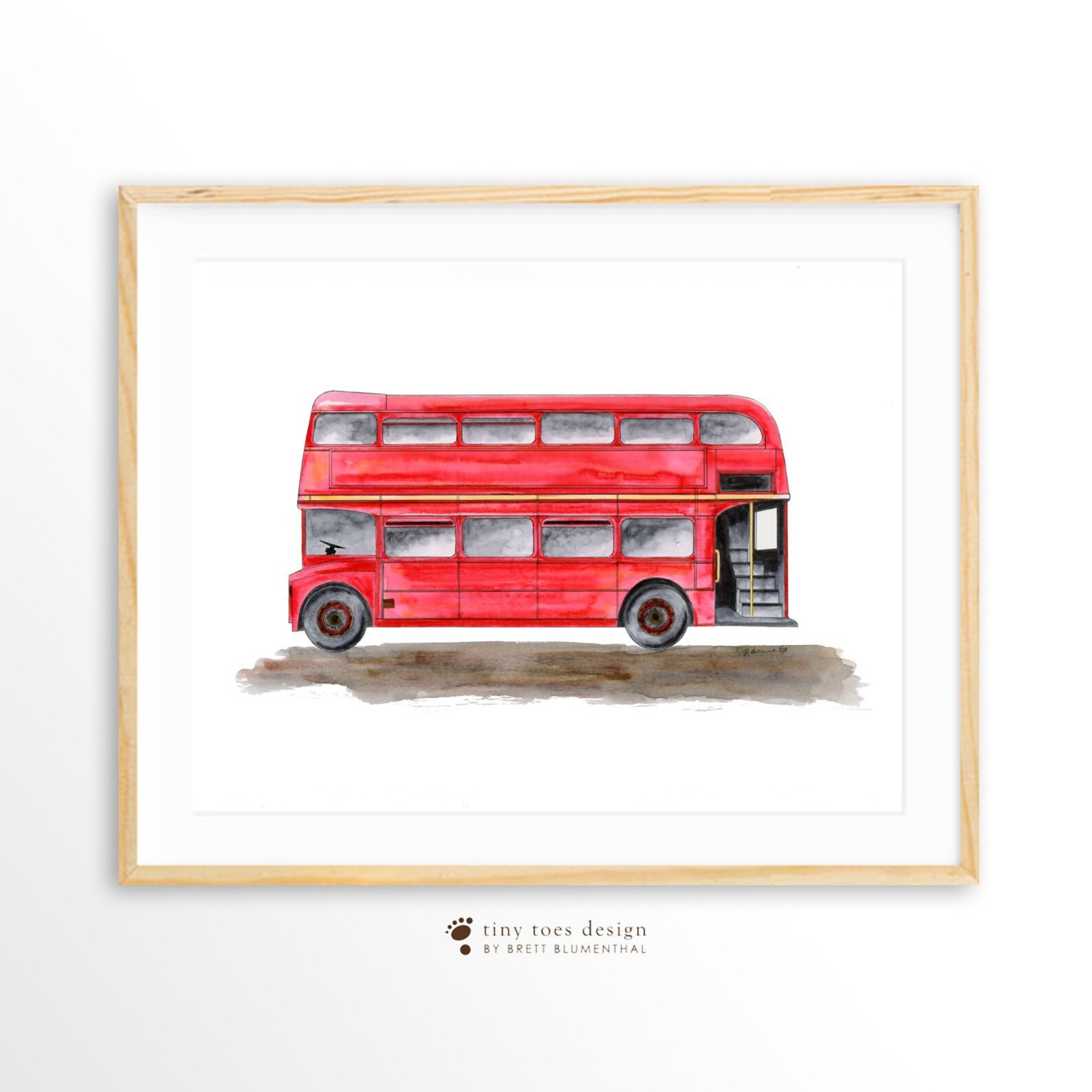 London Red Bus Double Decker Bus Print Kids Transport Themed | Etsy