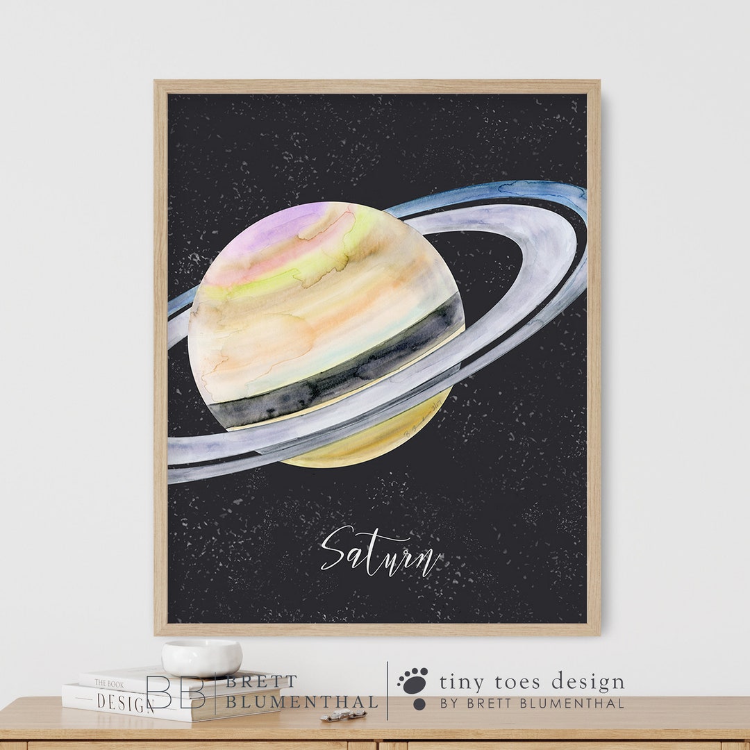 Planet Print, Saturn Poster, Solar System Wall Art, Astronomy Space Art ...