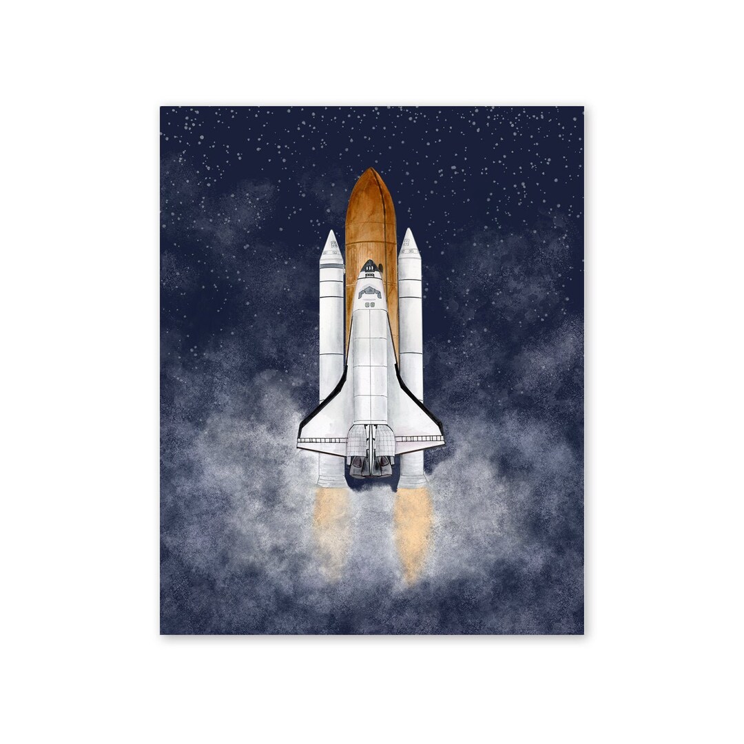 Space Shuttle Print Astronaut Art Outer Space Decor NASA - Etsy