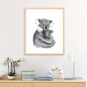 Koala Watercolor, Mom and Baby Animal Art, Australian Nursery Decor ...