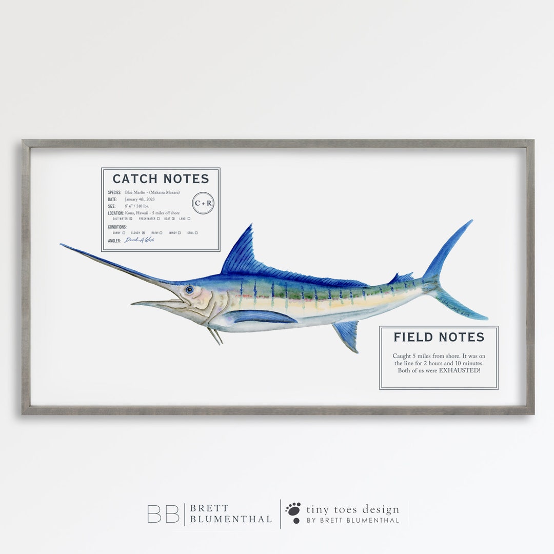 Custom Marlin Mount Print, Marlin Painting, Fishing Gift, Marlin ...