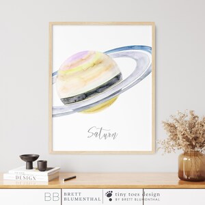 Planet Print, Saturn Poster, Solar System Wall Art, Astronomy Space Art ...