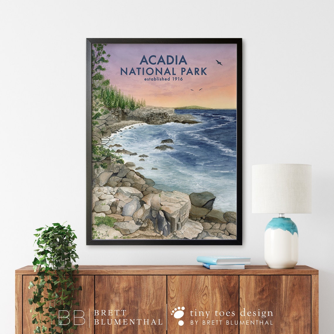 Acadia Print - National Park Poster - Maine Decor - New England Coast ...