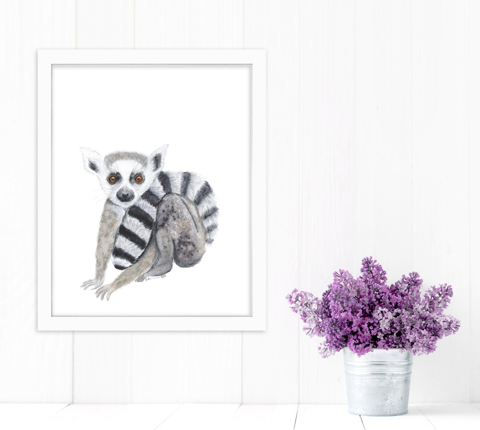 Lemur Print Art Lemur Art Print Baby Girl Decor Madagascar - Etsy