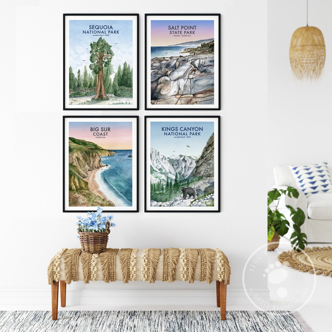 National Park Travel Posters, Custom Set of 4 National Park Prints ...