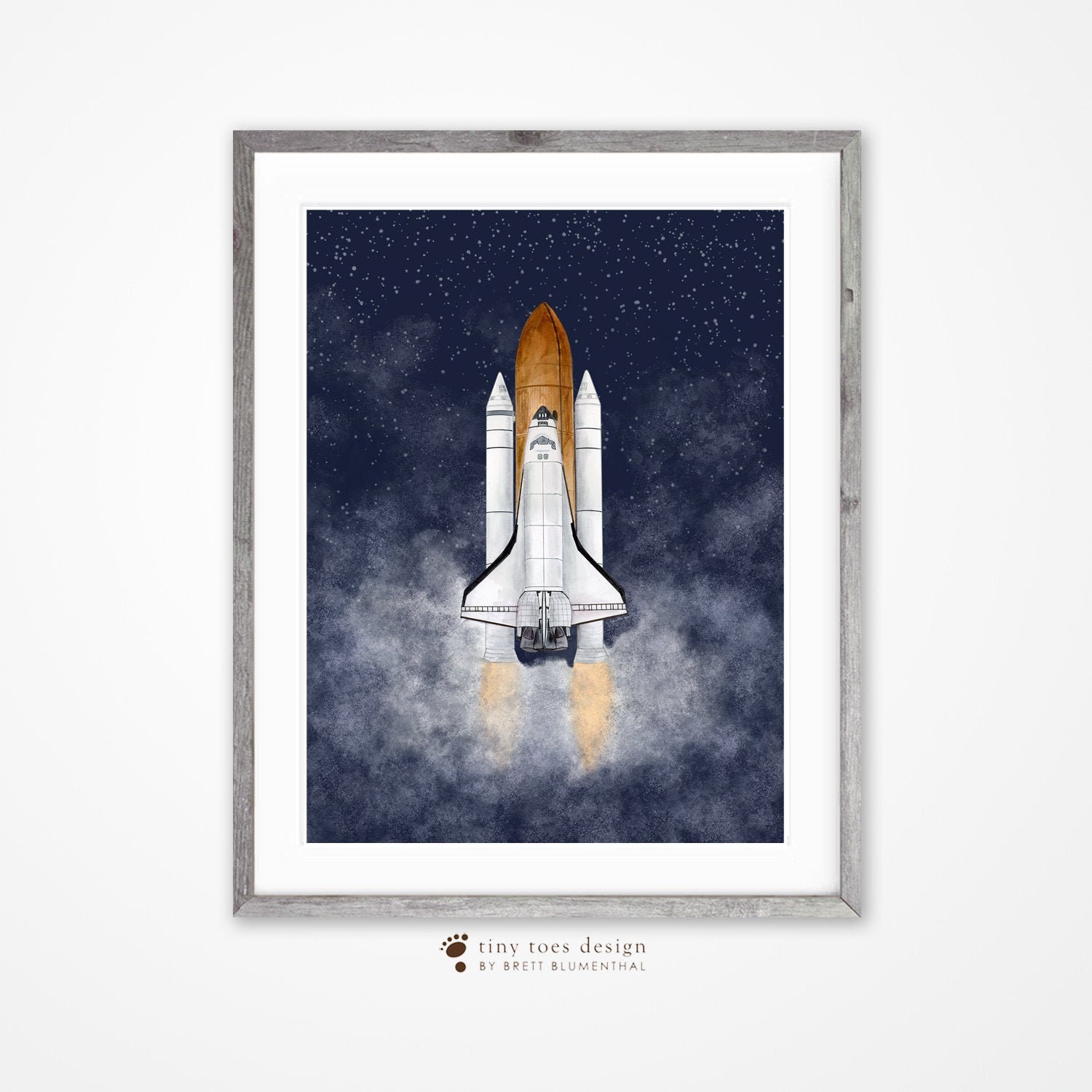 Rocket Poster Space Nursery Print Kids Space Art Outer | Etsy