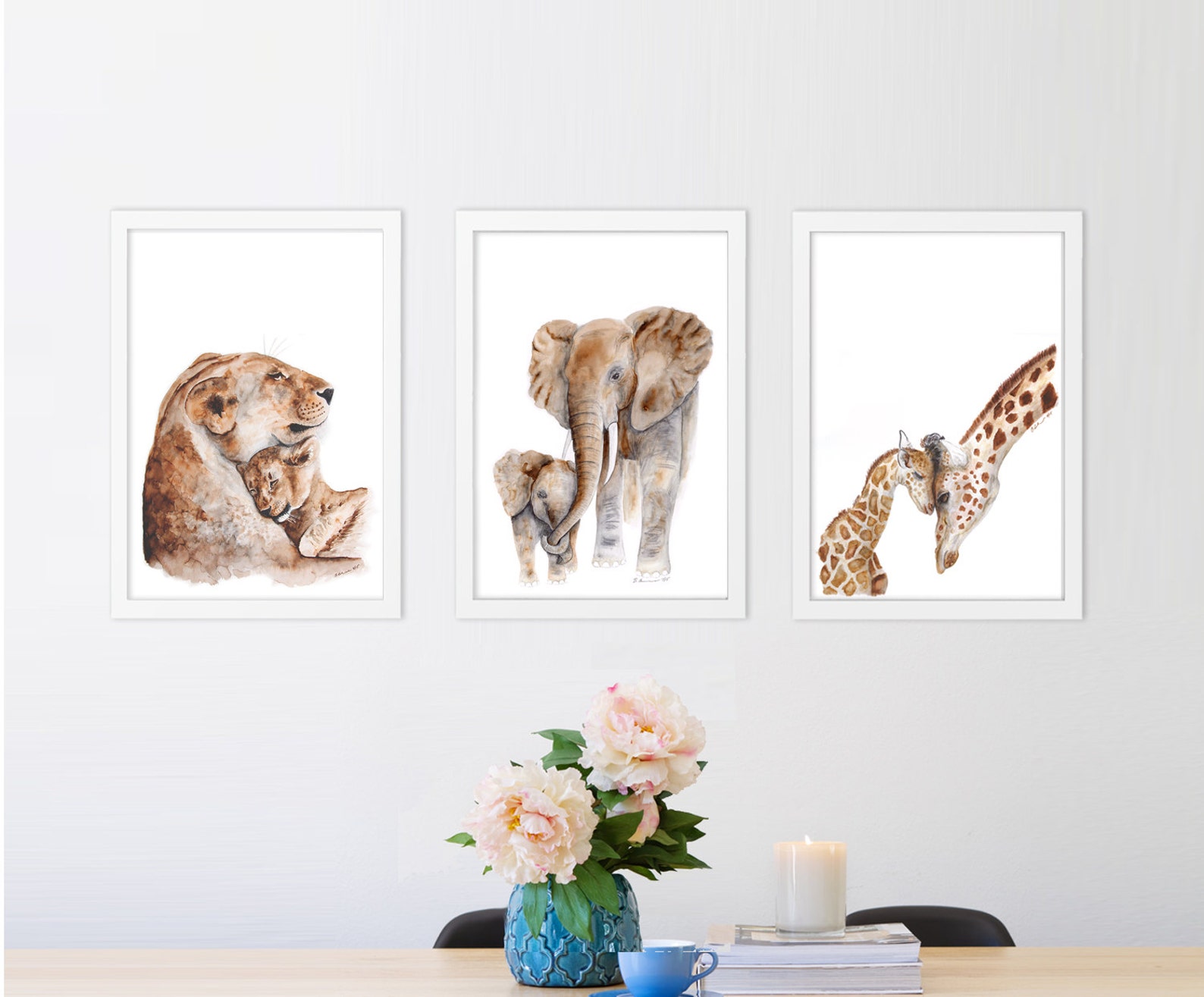 Lion Art Print Mother's Day Gift Lion Present Cat Mom - Etsy