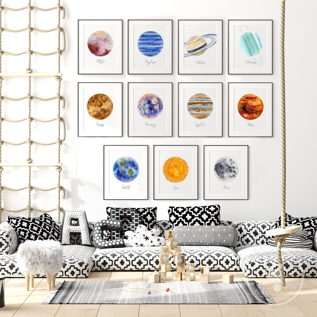 Space Nursery Decor, Solar System Print Set of 11, Space Astronomy ...