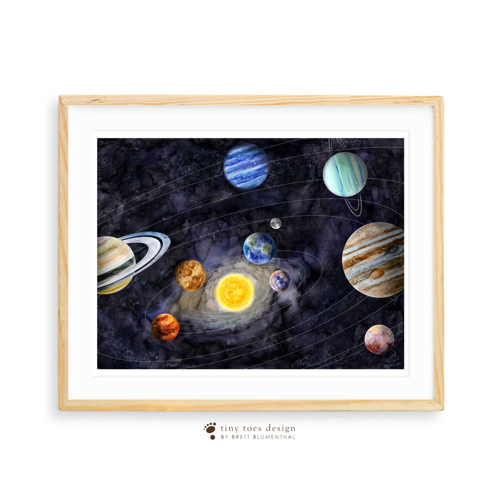 Solar System Poster Print Retro Style Wall Art Space - Etsy