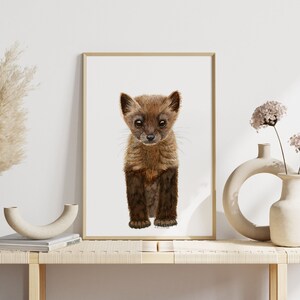 Baby Weasel Print, Woodland Nursery Decor, Baby Animal Print ...