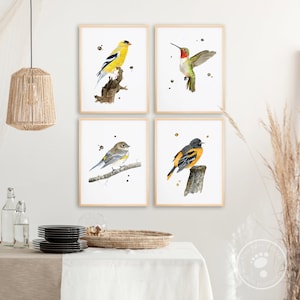 Yellow-rumped Warbler Watercolor, North American Bird, Warbler Art ...