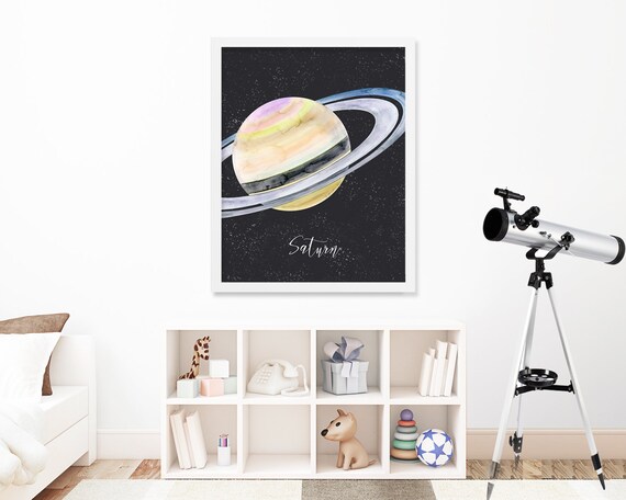 Planet Print Saturn Poster Solar System Wall Art Astronomy | Etsy