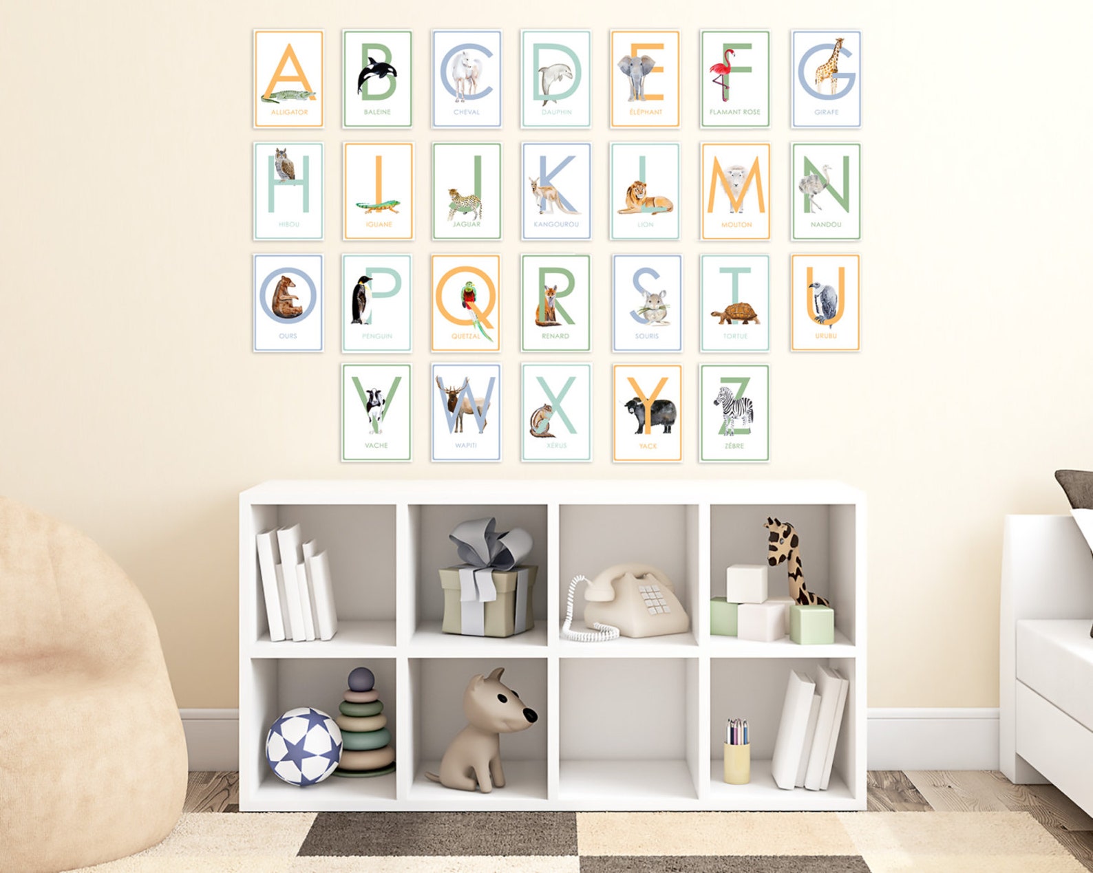 French Alphabet - Children's Wall Cards - Printable PDF Download 5x7 ...