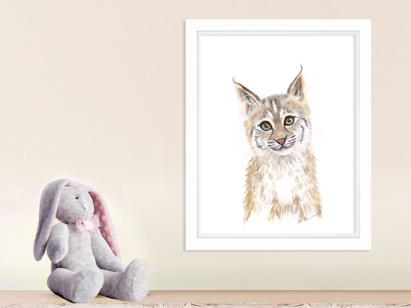 Wildcat Artwork Baby Bobcat Big Cat Art Print Woodland - Etsy