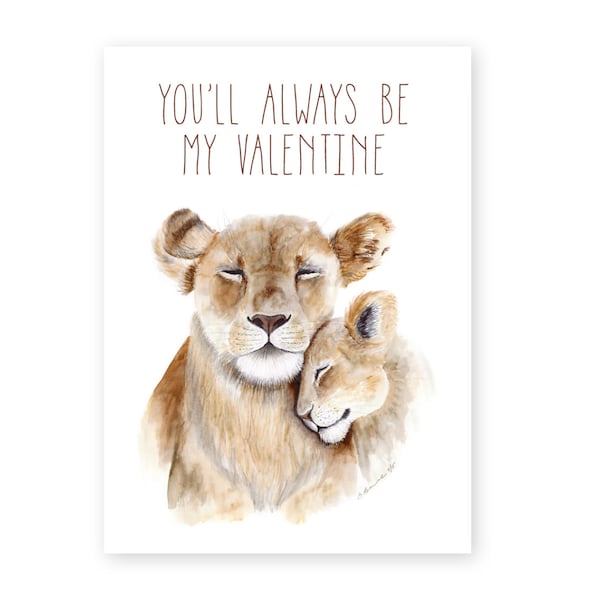 Lion Valentine Card - Etsy