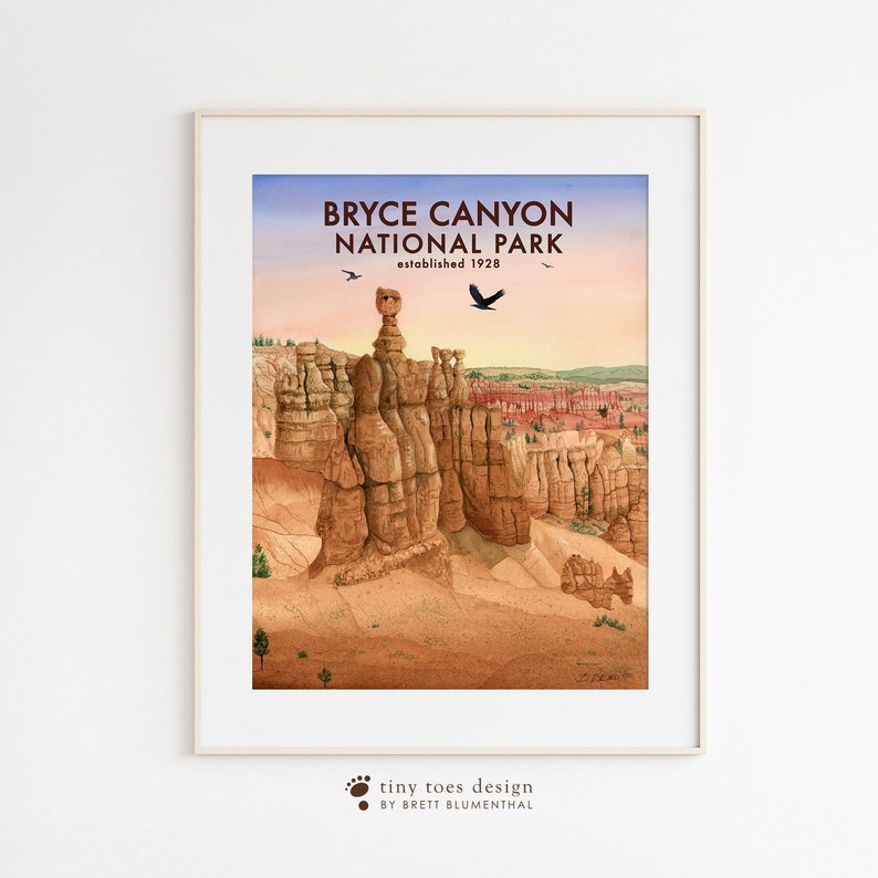 Bryce Canyon National Park Poster | Utah Hoodoos Travel Wall Art - Etsy