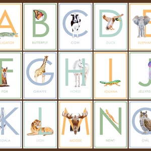 Printable Alphabet Letters, Animal Alphabet, Printable Flash Cards ...