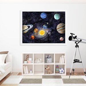 Solar System Art - Space Nursery Decor - Kids Room Decor - Space Print ...
