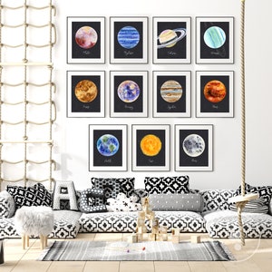 Space Nursery Decor, Solar System Print Set of 11, Space Astronomy ...