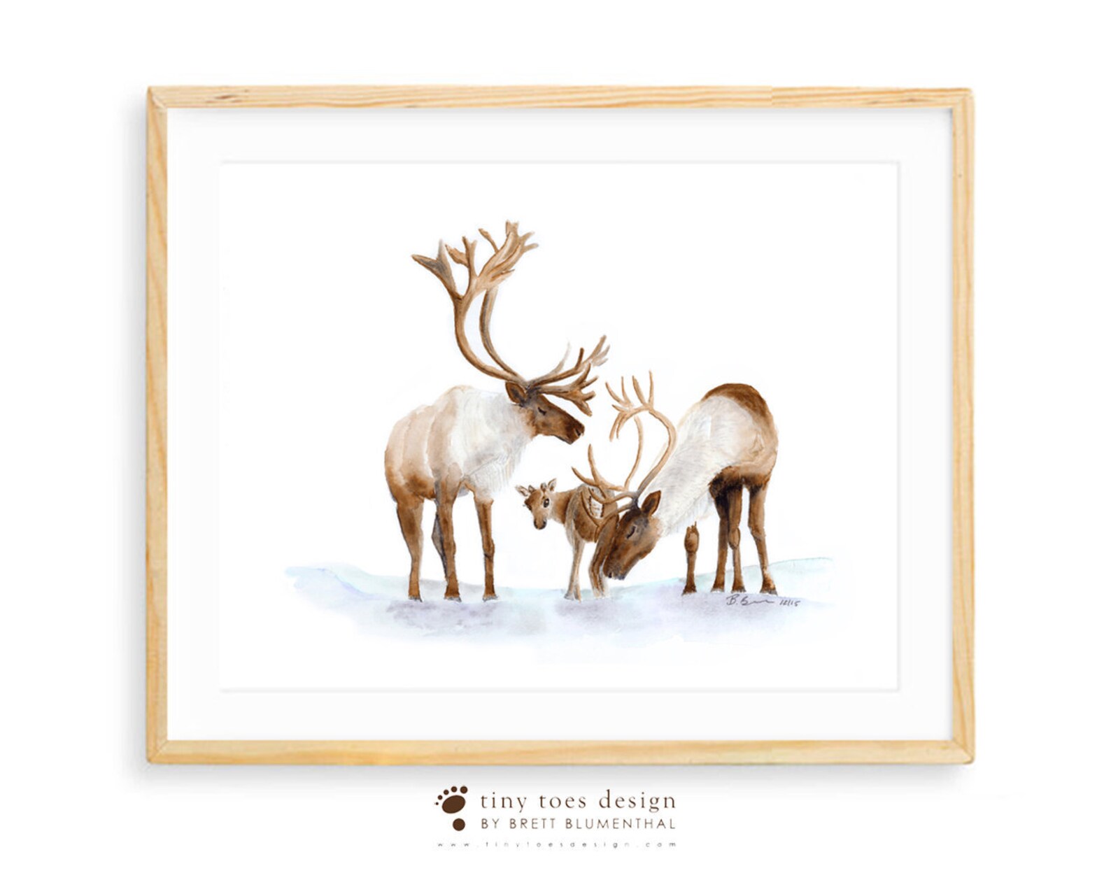 Reindeer Art Arctic Nursery Print Reindeer Painting - Etsy