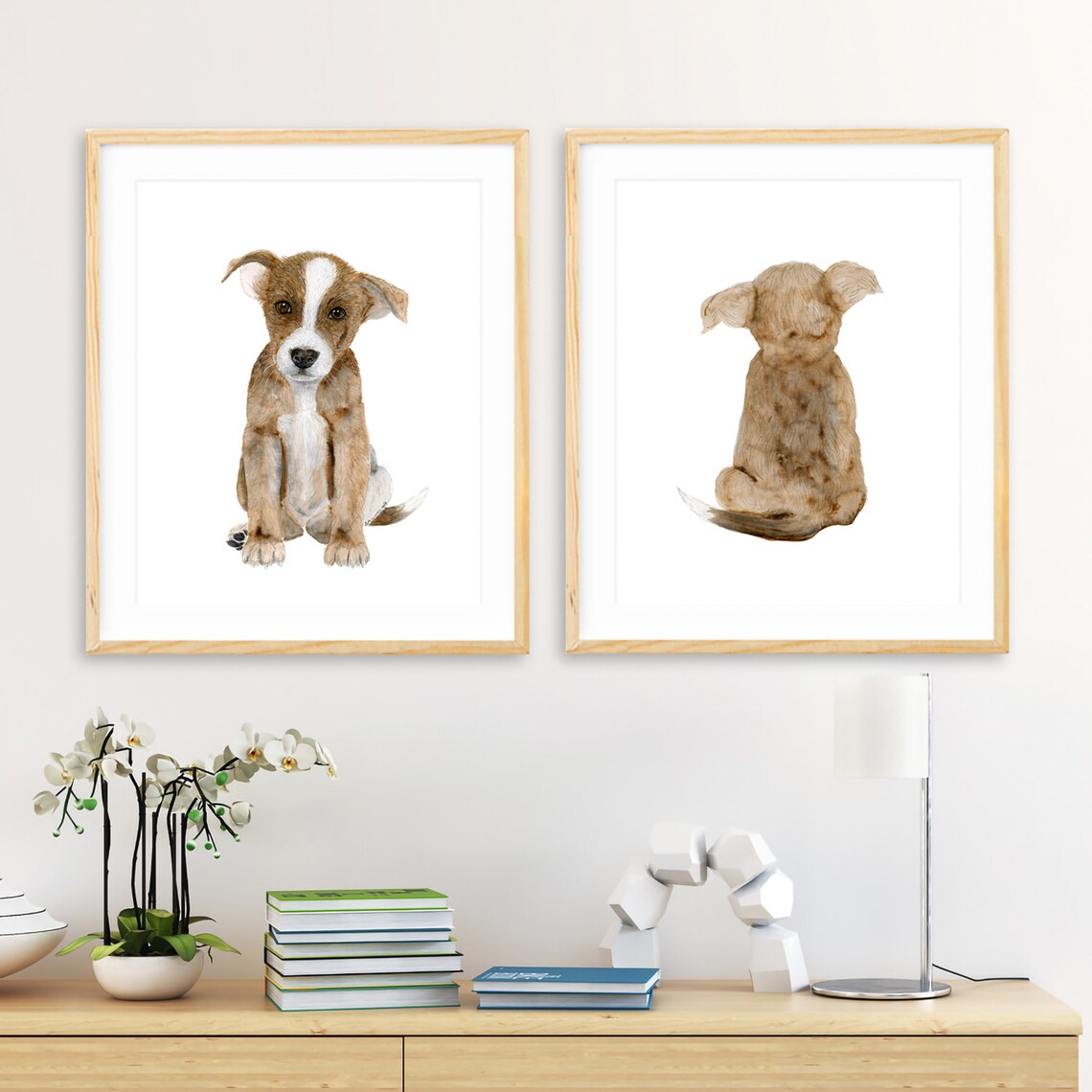 Puppy Back Print Puppy Tail Painting Back of Dog Art Pup | Etsy