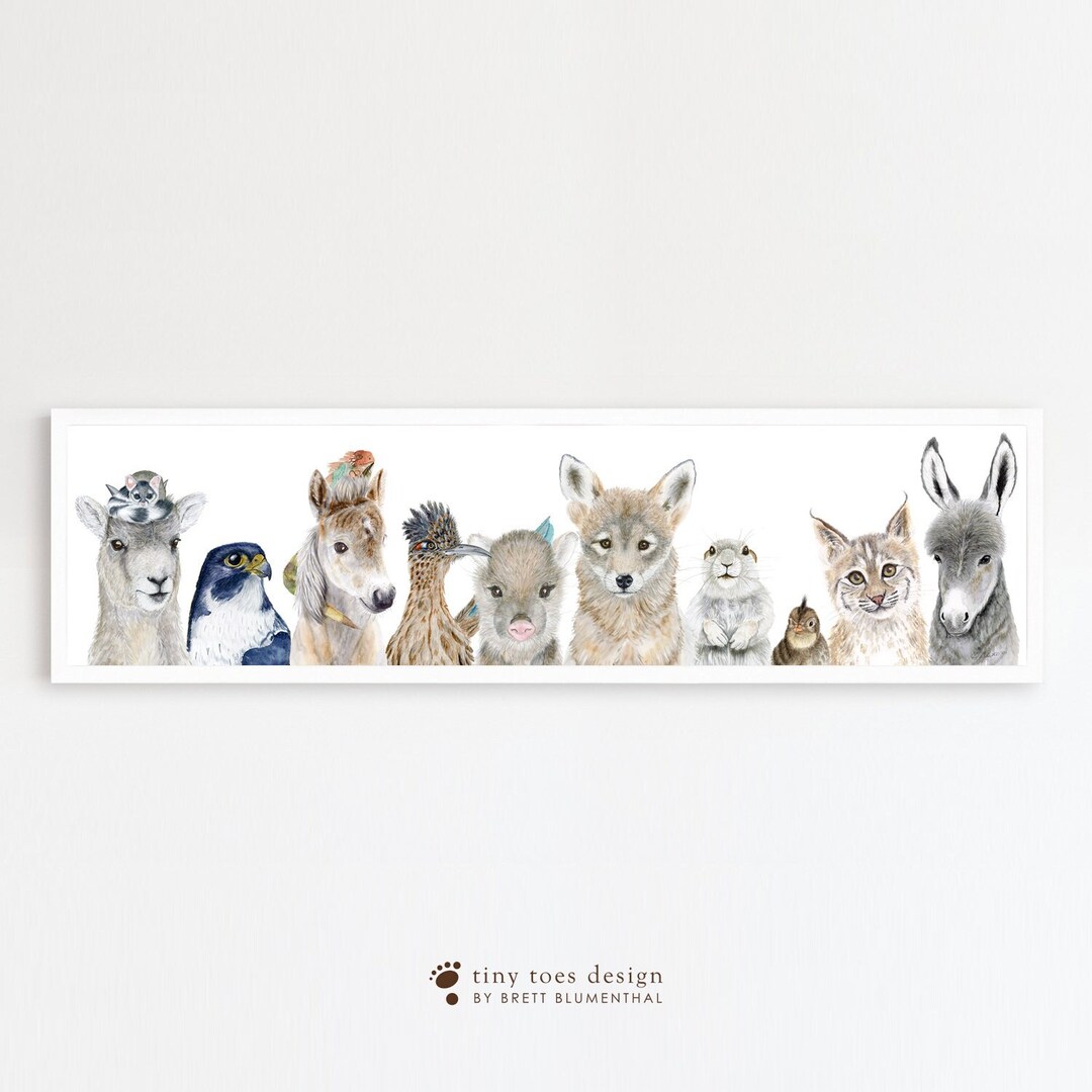 Southwest Nursery Decor Desert Animals Mural Art Pano - Etsy