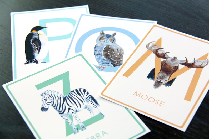 Lettres de l'alphabet à imprimer, alphabet des animaux, cartes flash ...