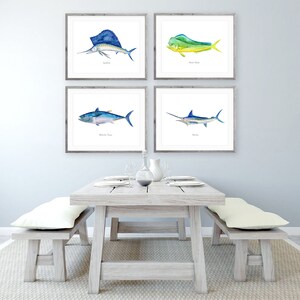 Tuna Print Bluefin Tuna Watercolor Print Nautical Print - Etsy