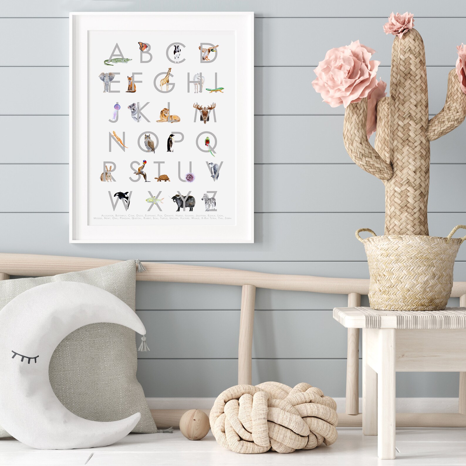 Animal Alphabet Watercolor Print, Kids Room Decor - Etsy