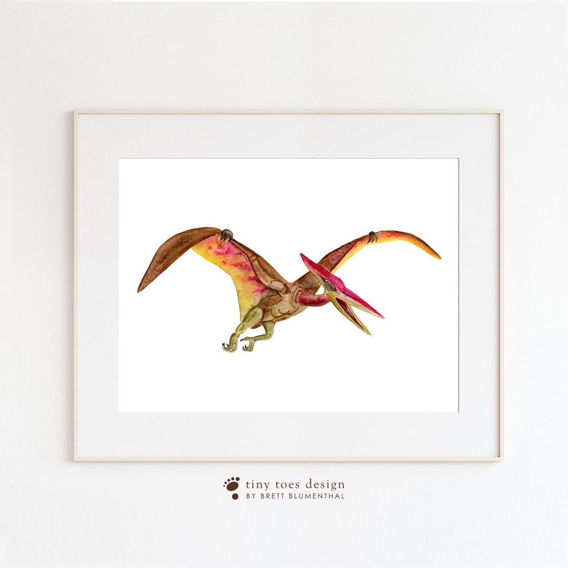 Pteranodon Print Dinosaur Wall Art Pterodactyl Watercolor | Etsy