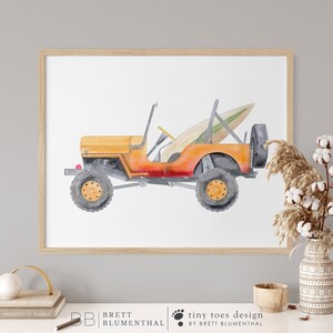 Off Road Vehicle Print, Vintage Car Print, SUV Nursery Art, 4 Wheeler ...