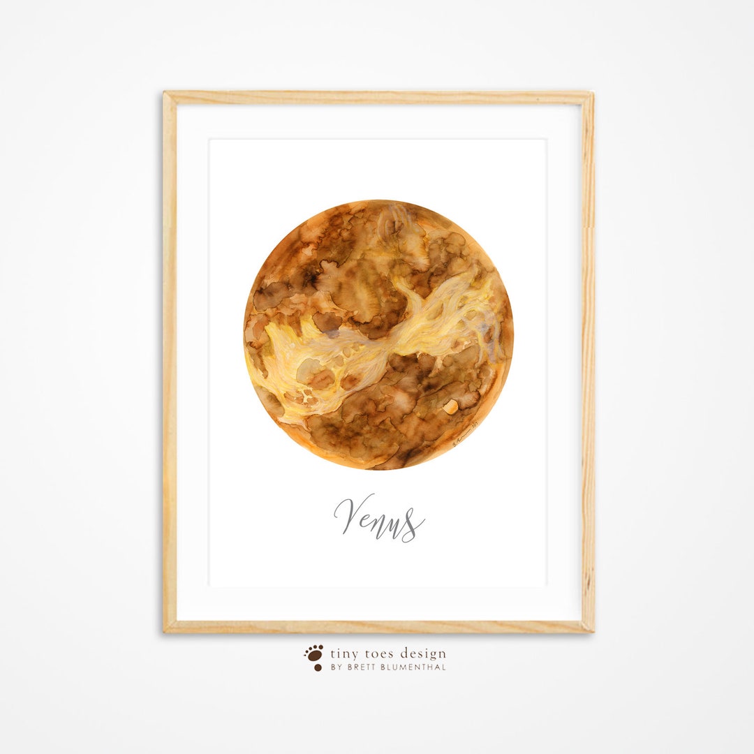 Planet Wall Art Venus Watercolor Planet Venus Poster Venus - Etsy