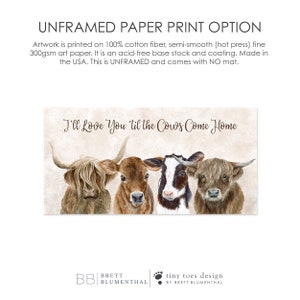 Cow Nursery Decor, Panoramic Wall Art, I'll Love You 'til the Cows Come ...